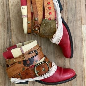 Shoes | Red Cowboy Boots Size 6 Upcycled Cowgirl Boots | Poshmark